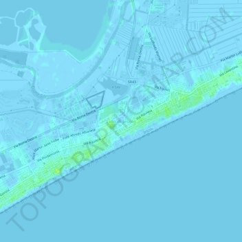 Mapa topográfico Lido di Jesolo, altitud, relieve