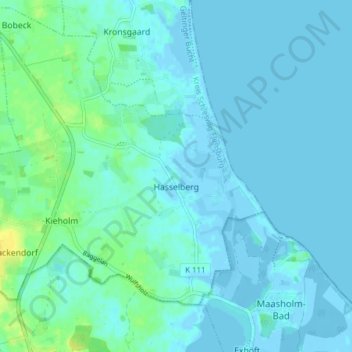 Mapa topográfico Hasselberg, altitud, relieve