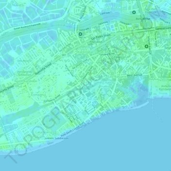 Mapa topográfico Molo, altitud, relieve