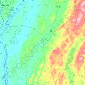 Mapa topográfico Town of Argyle, altitud, relieve