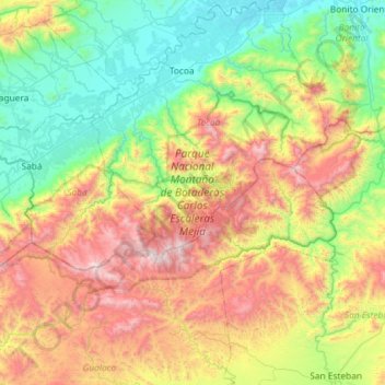 Mapa topográfico Parque Nacional Montaña de Botaderos Carlos Escaleras ...
